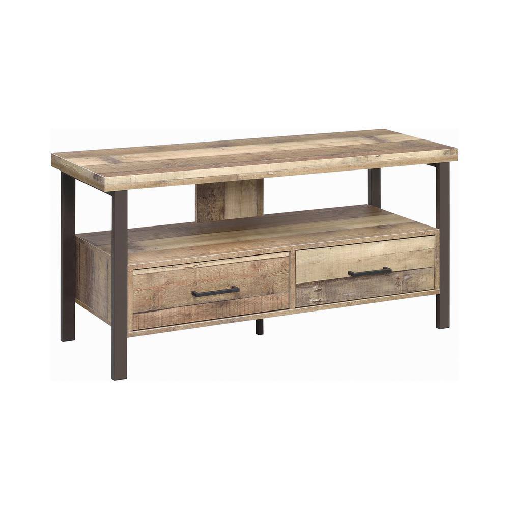 Coaster 47.25in. Weathered Pine TV Console with 2 Drawers Fits TV's up ...