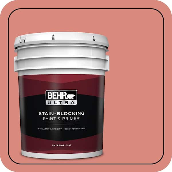 BEHR ULTRA 5 gal. #M170-5 Indian Sunset Flat Exterior Paint & Primer ...