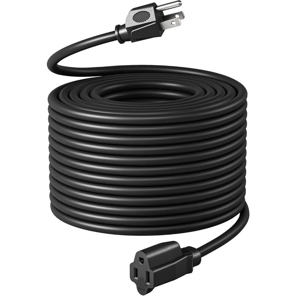 Lukyamzn 100ft 14/3 Heavy Duty Indoor/Outdoor Extension Cord Black ETL ...