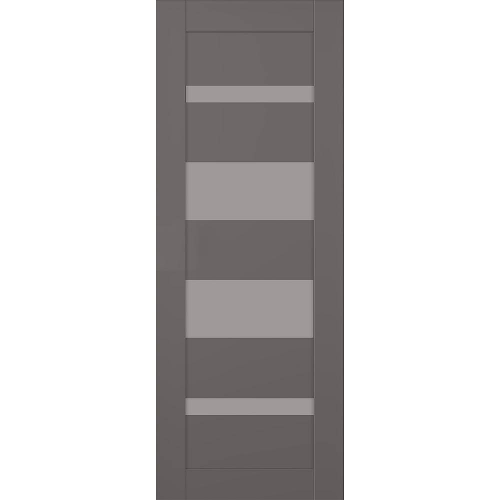 Belldinni Mirella 30 in. W. x 80 in. No Bore 4-Lite Frosted Glass Gray ...