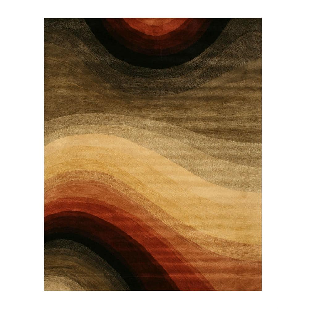 EORC Hand-tufted Wool Multicolored 5 ft. x 8 ft. Contemporary Abstract ...