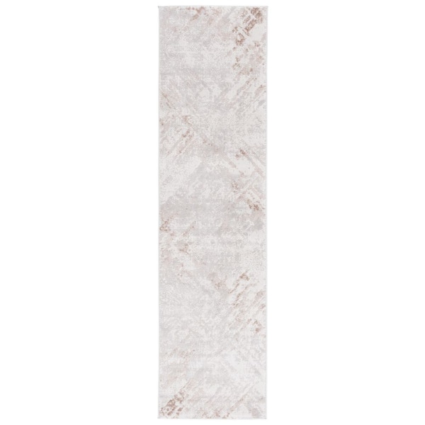 SAFAVIEH Eternal Ivory/Gray 2 ft. x 8 ft. Distressed Abstract Runner ...