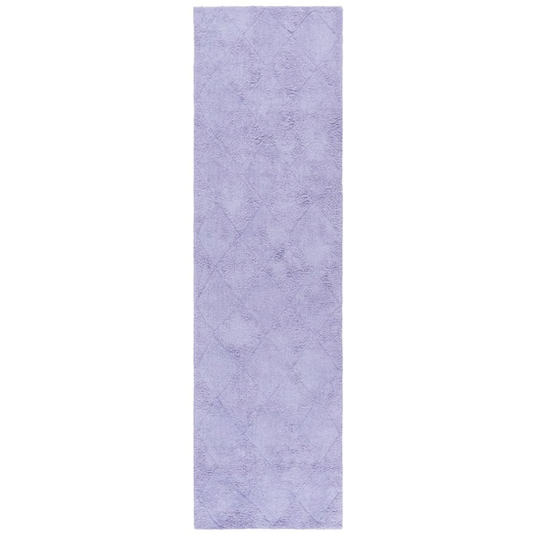 SAFAVIEH Easy Care Lilac 2 ft. x 9 ft. Machine Washable High-Low ...