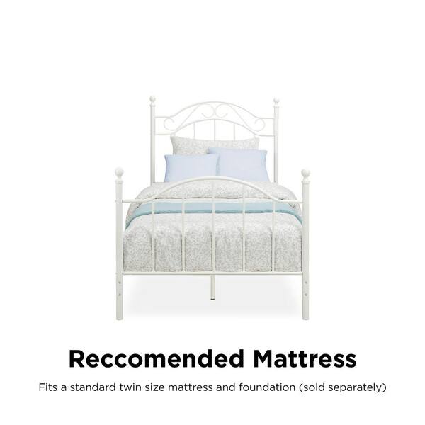 Dorel Living Rima White Twin Metal Bed FH5278T W