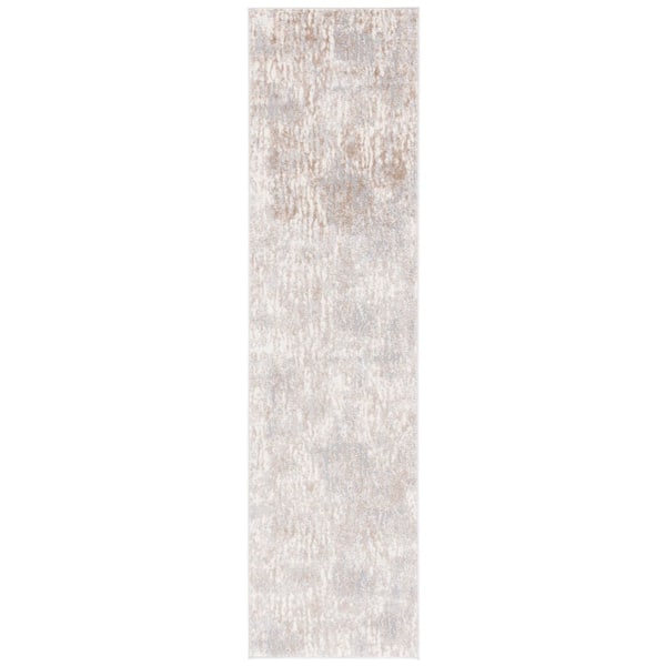SAFAVIEH Lagoon 2 ft. x 8 ft. Beige/Gray Stamped High-Low Runner Rug ...