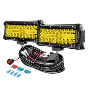 BIBIVIS 7 in. 240-Watt Dual LED White Strip Set, Poly Flood Light, 2 ...