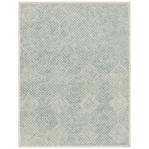 SAFAVIEH Capri Ivory/Blue 9 ft. x 12 ft. Border Diamond Area Rug CPR217A-9