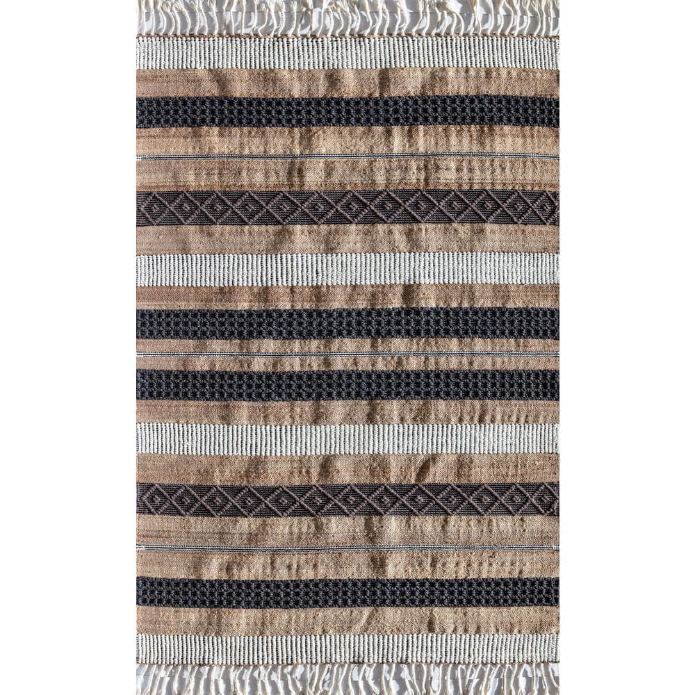 Rugs America Piper Stripe Medley Brown 2 ft. X 3 ft. Area Rug RA32411 ...