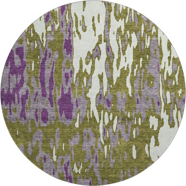 Addison Rugs Mayfield Premium Machine Washable Abstract AMF957 Olive 8 ...
