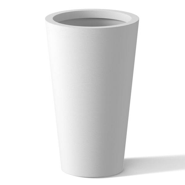 Sapcrete Lightweight 13 in. x 13 in. Crisp White Extra Large Tall Round ...