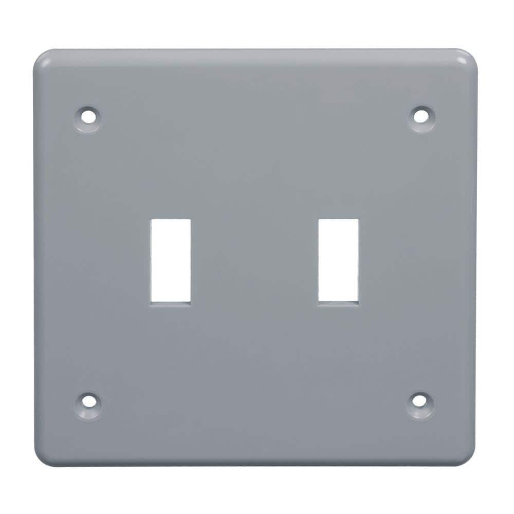 Carlon 2-Gang Gray Weatherproof Electrical Switch Receptacle Box Cover ...