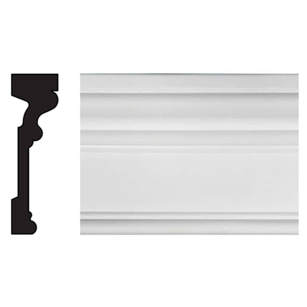 TRIMFINITY 1 in. x 3-1/2 in. x 96 in. Polystyrene White Casing Molding ...
