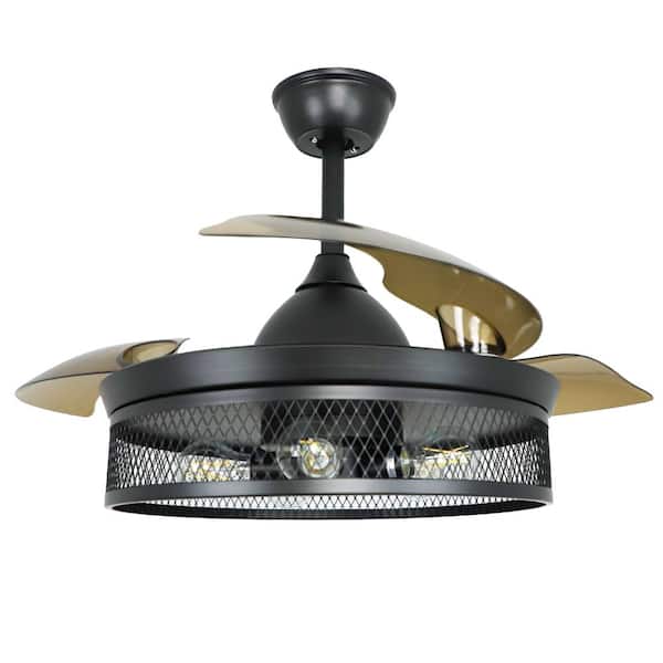 Depuley 42 in. Black Industrial Ceiling Fan with Lights, Indoor Vintage ...