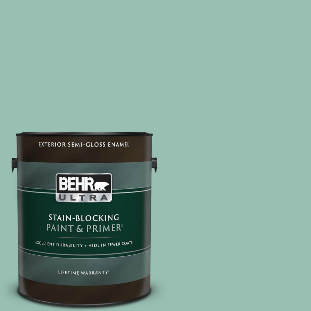 BEHR ULTRA 1 gal. #PPU12-07 Spring Stream Semi-Gloss Enamel Exterior ...
