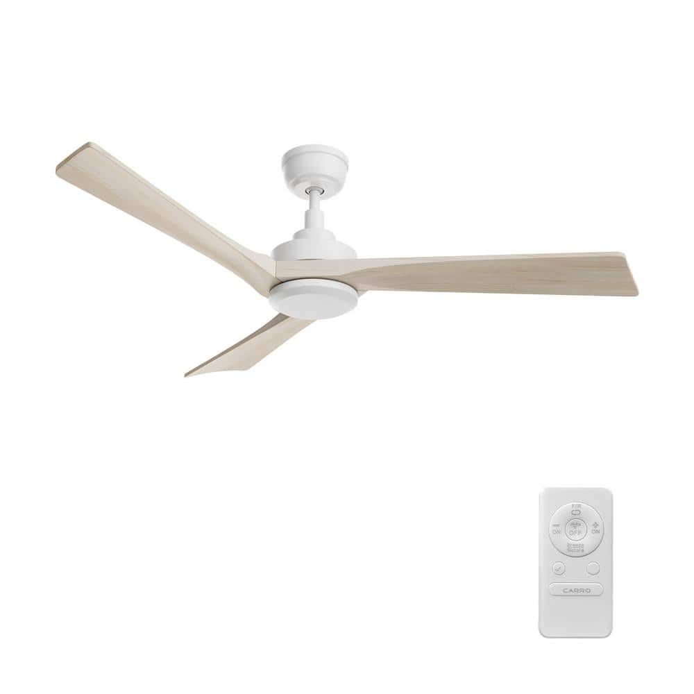 CARRO Montrose 52 in. Indoor Matte White 10-Speed DC Motor Downrod ...