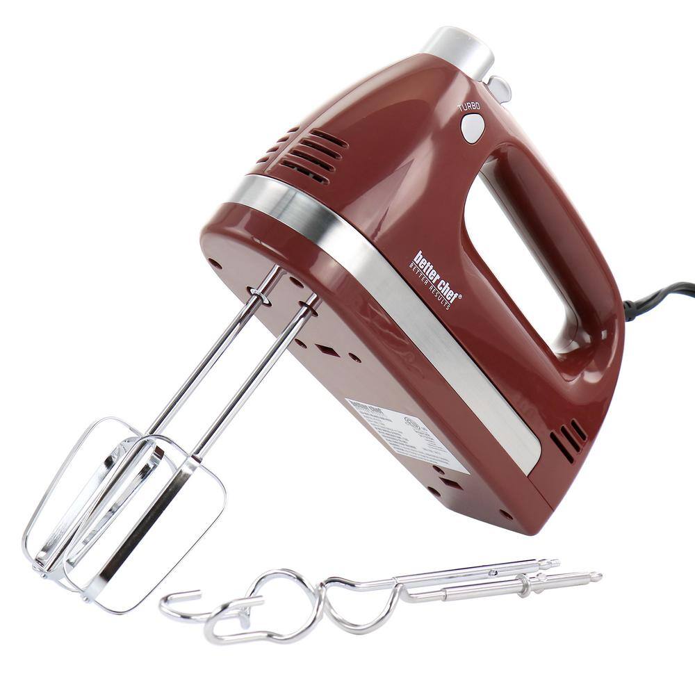Better Chef 250-Watt MegaMix 5-Speed Hand Mixer in Red 985117954M - The ...