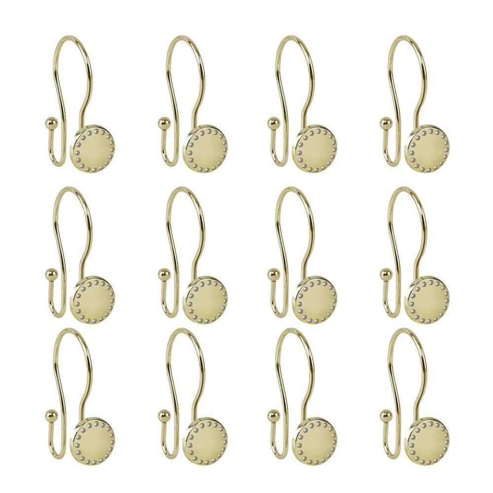 Utopia Alley Gold Shower Rings, Double Shower Curtain Hooks for ...