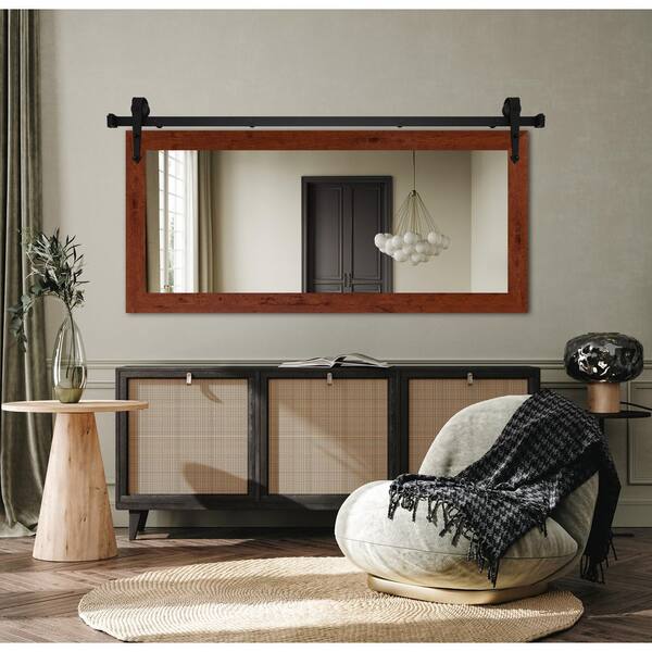 Rayne Mirrors (66 in. W x 33 in. H) Dark Mahogany Modern Rustic Mirror ...