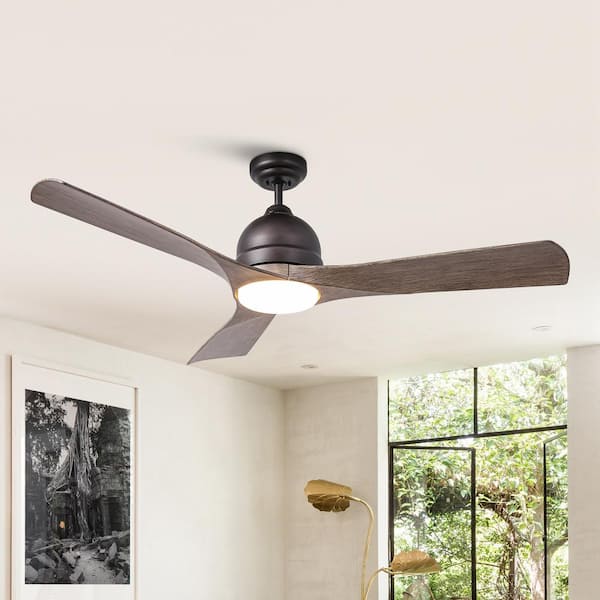 IHOMEadore 54 in. Integrated LED Indoor Oil Rubbed Bronze Ceiling Fan ...