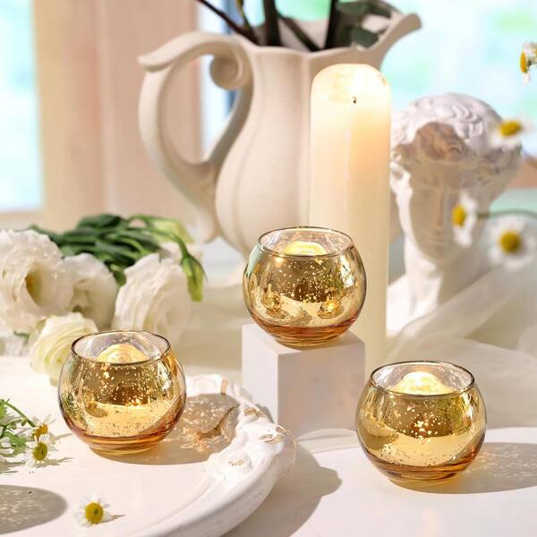 Gold Glass Candle Holders Lumina Candle Stand Large – Mason Home