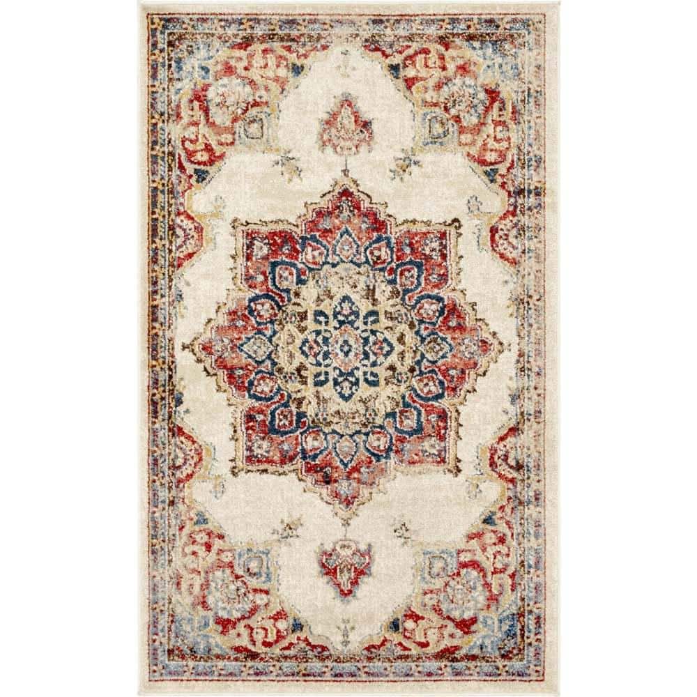 Unique Loom Utopia Helios Cream 3' 3 x 5' 3 Area Rug 3145759 - The Home ...