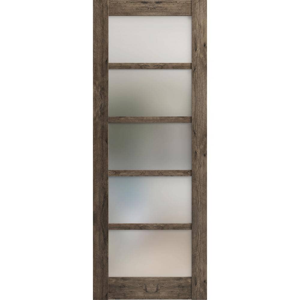Sartodoors 32 in. x 34 in. Solid MDF Frosted glass Cognac Oak Interior ...