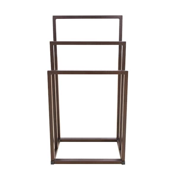 Tileon 3-Tier Towel Rack Freestanding for Bathroom Accessories in Brown ...