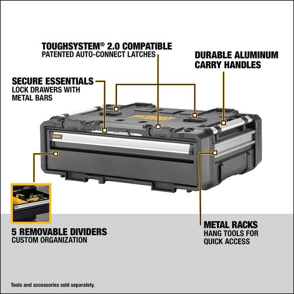 DEWALT TOUGHSYSTEM 2.0 DxL 30 in. 2-Drawer Box, (2) 30 in. Deep Drawer ...