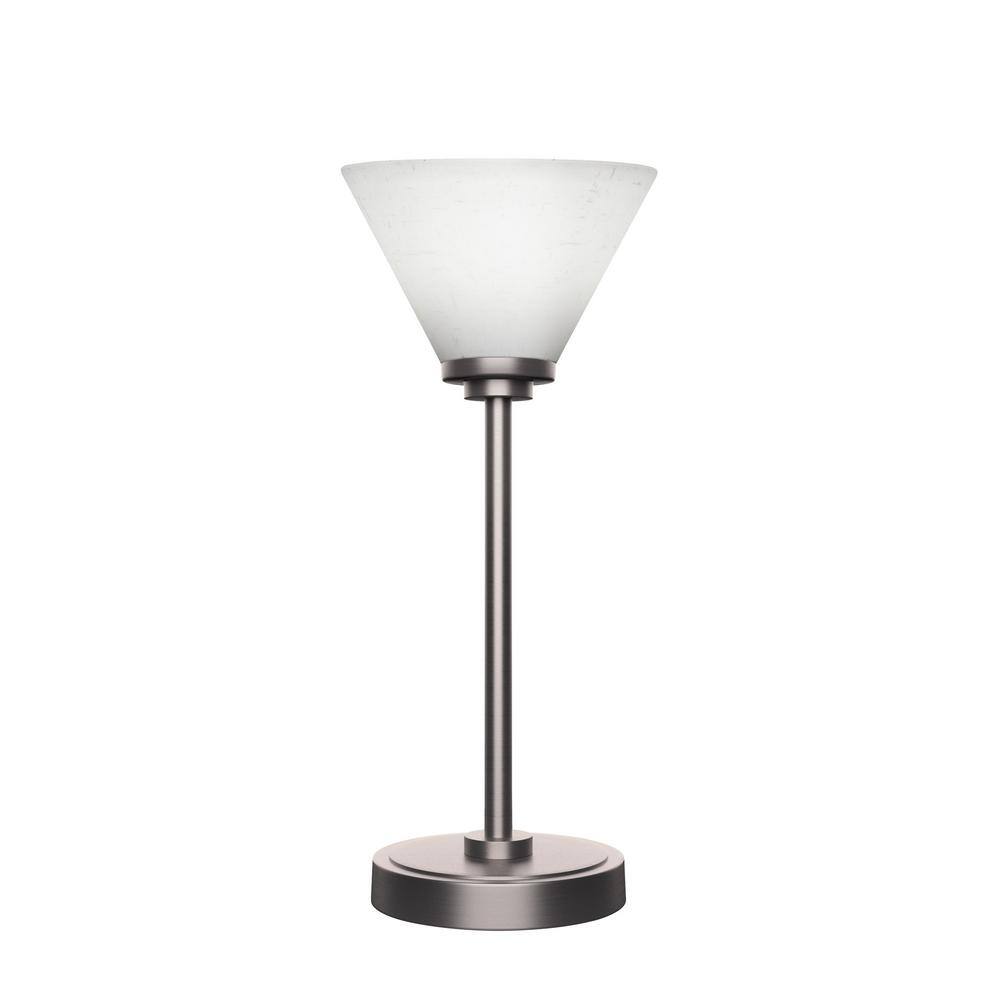Lighting Theory Quincy 16.5 in. Graphite Accent Lamp with White Muslin ...