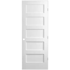 Masonite 30 in. x 80 in. MDF Series 5-Panel Right-Handed Solid Core ...