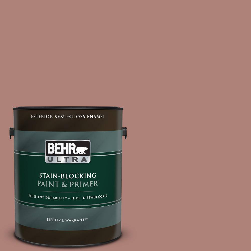 BEHR ULTRA 1 gal. #S170-5 Smoke Bush Rose Semi-Gloss Enamel Exterior ...