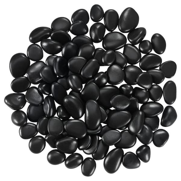 OGETFUUR 1-2 in. 15 lb. Black River Rocks Smooth and Polished ...