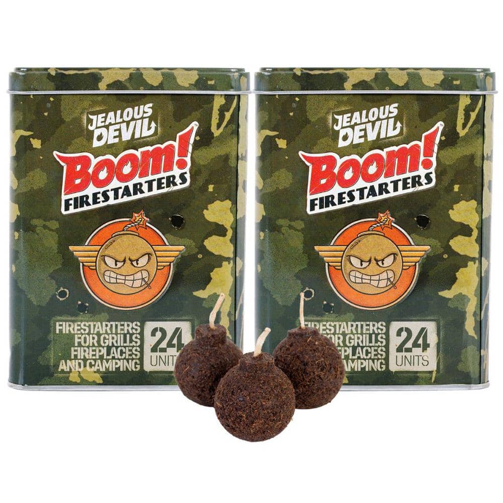 JEALOUS DEVIL Boom Firestarters 24-Pack - 100% Natural, Waterproof, 20 ...