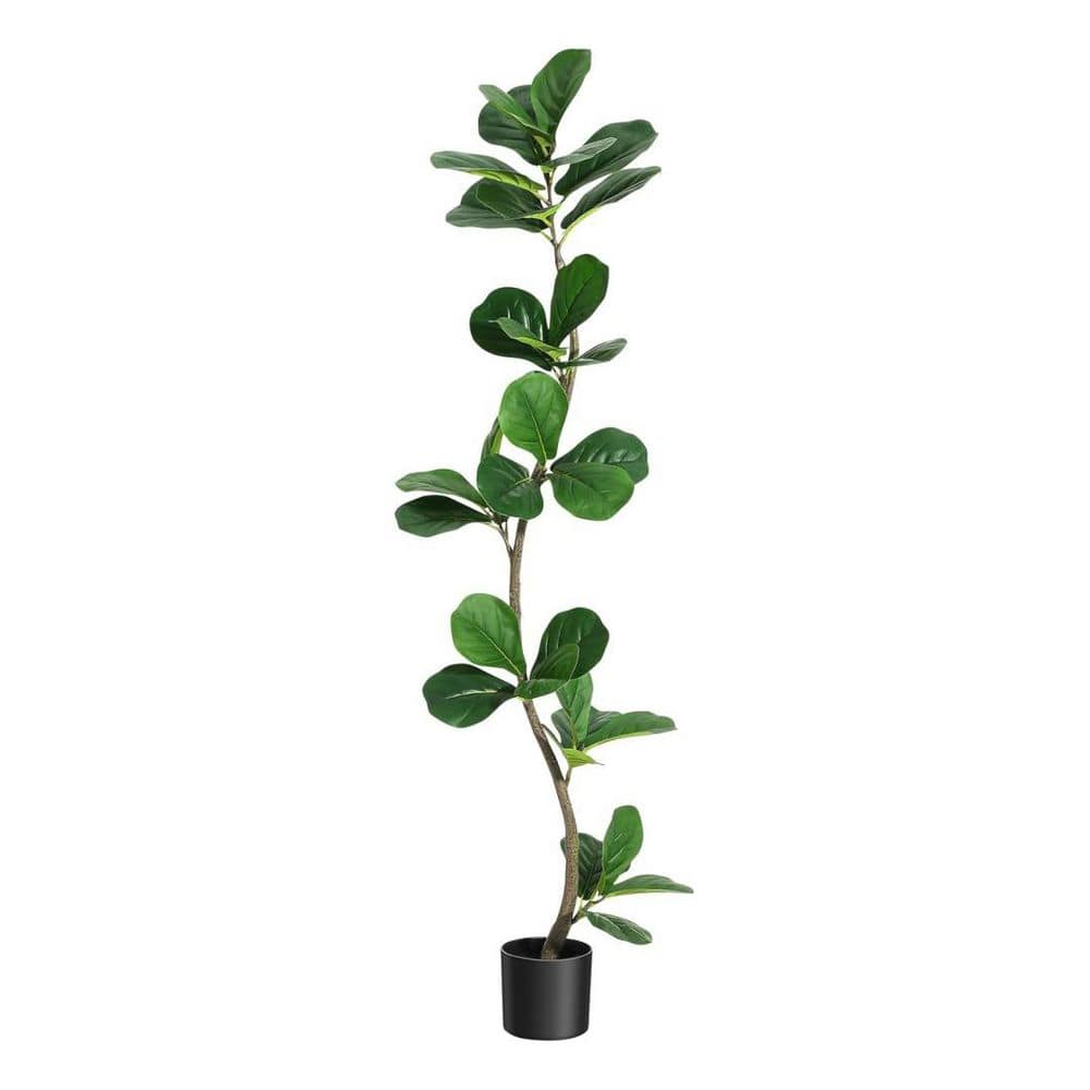 MOVECOM 5 Ft Artificial Fiddle Leaf Fig Tree,Large Faux Ficus Lyrata ...