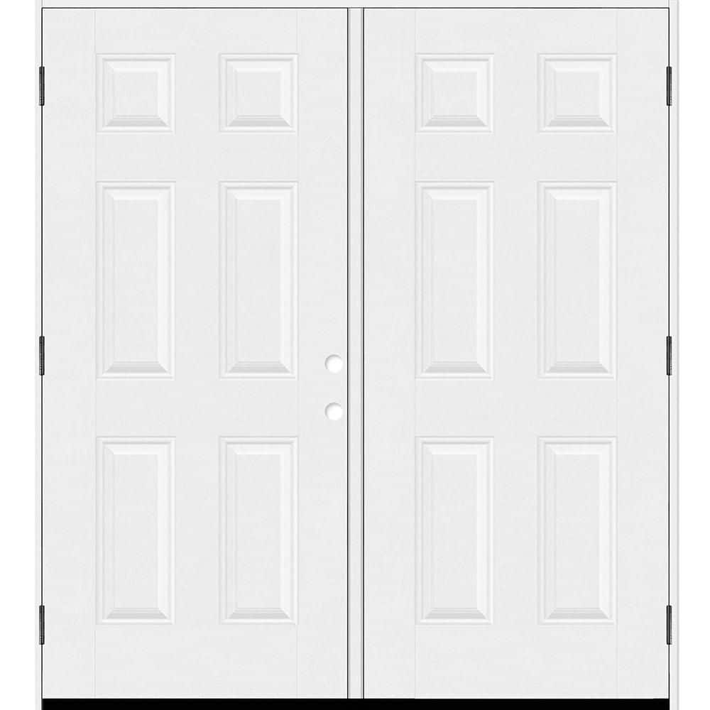 Steves & Sons Regency 72 in. x 80 in. 6 Panel RHOS Unfinished White ...