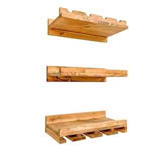 Intrinsic Haven Rustic Luxe 0-Bottle 30 in. Light Brown Pine Wood ...