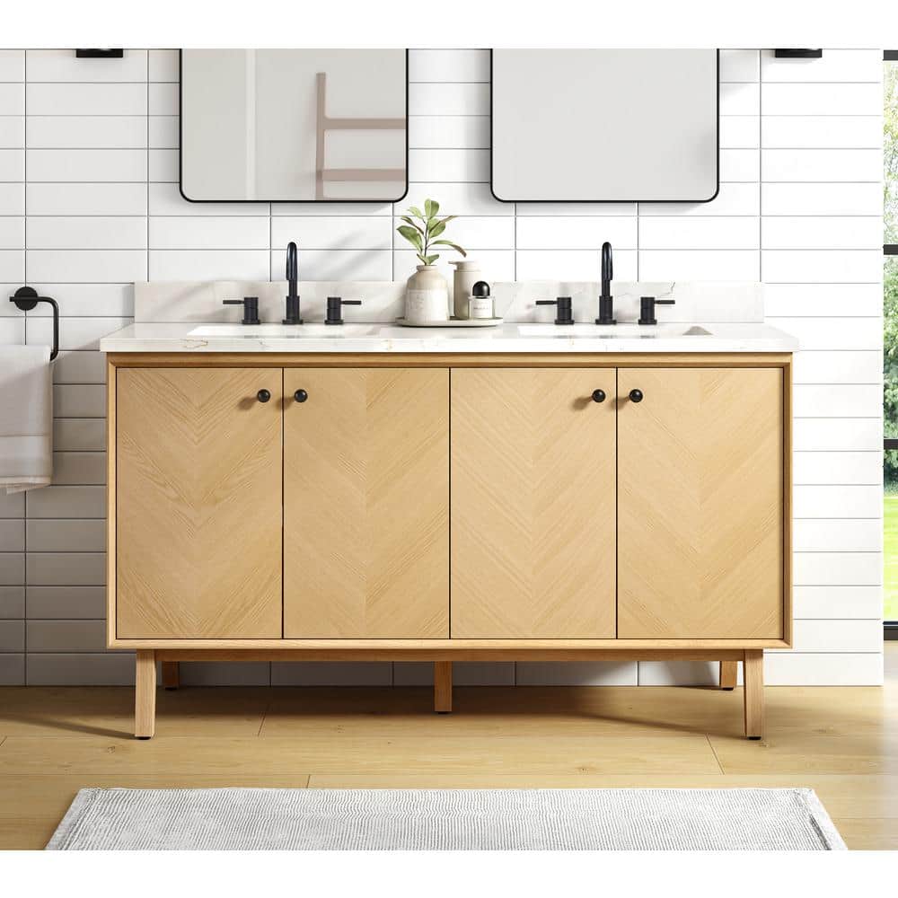 Have a question about Avanity Adele 61 in. Double Sink Natural Oak Bath ...