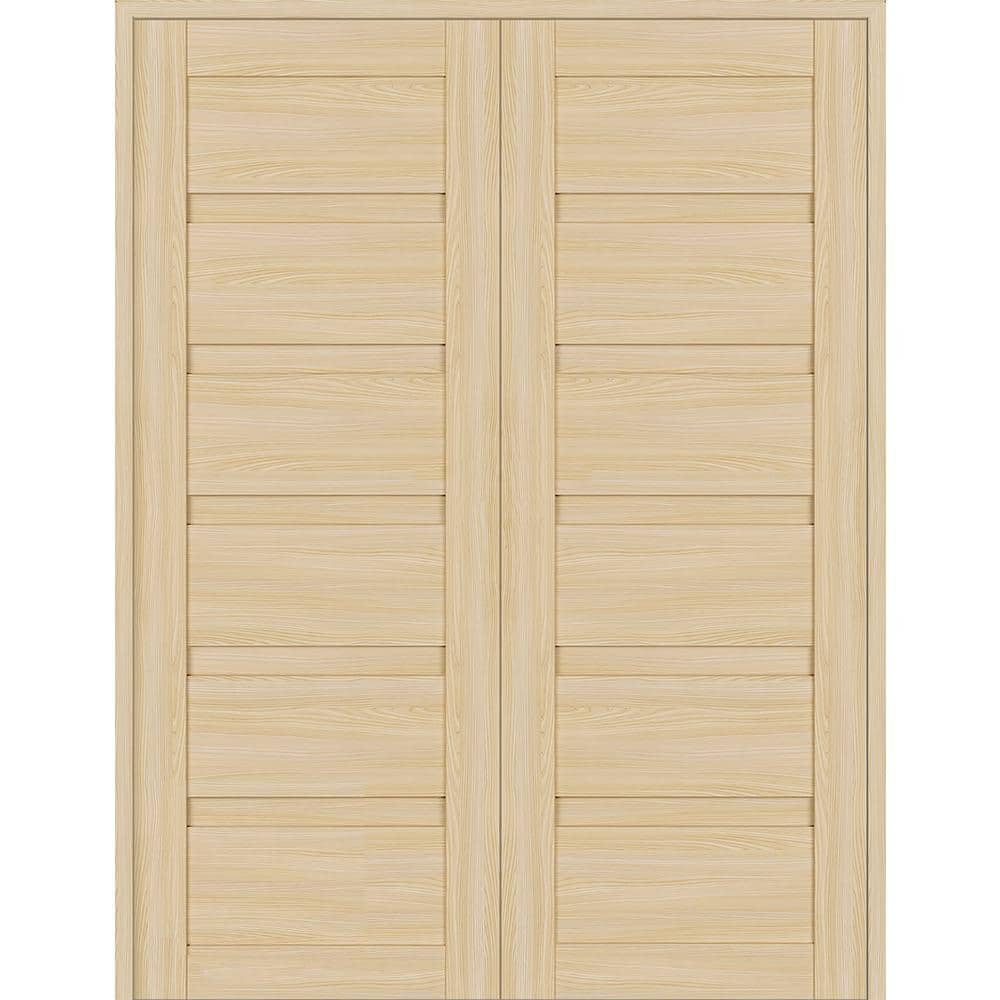 Belldinni Louver 60 in. x 83.25 in. Both Active Loire Ash Wood Composite Double Prehung Interior ...