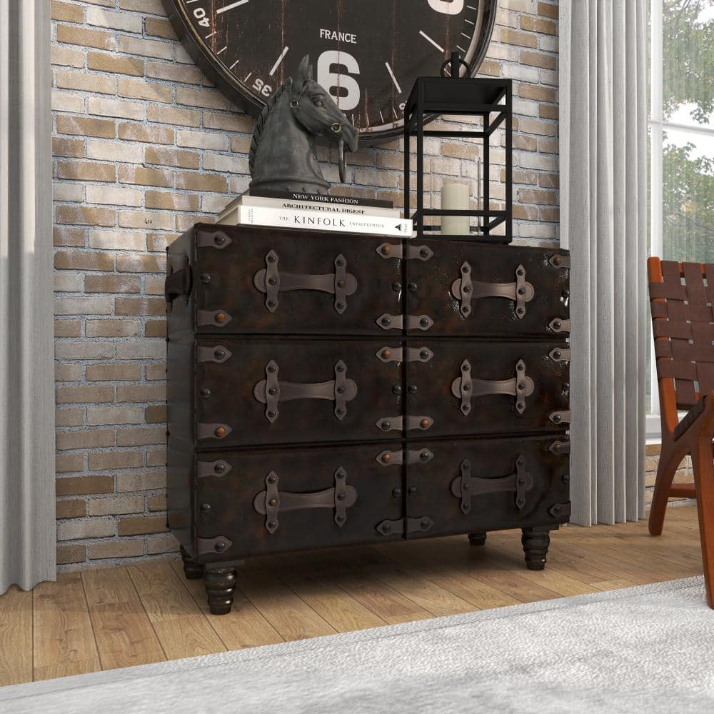 Litton Lane 13 in. Black Cedar Traditional Chest 66865 - The Home Depot