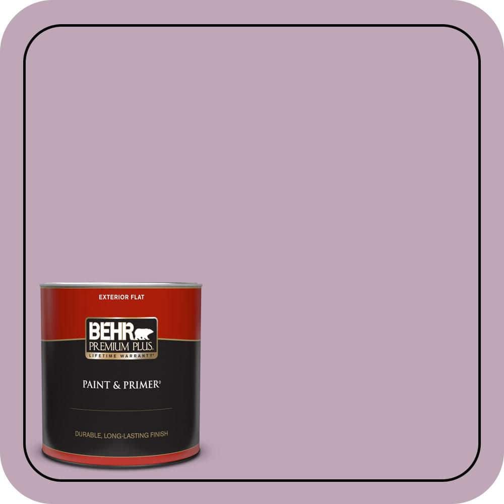 BEHR PREMIUM PLUS 1 qt. #680F-4 Soft Heather Flat Exterior Paint ...
