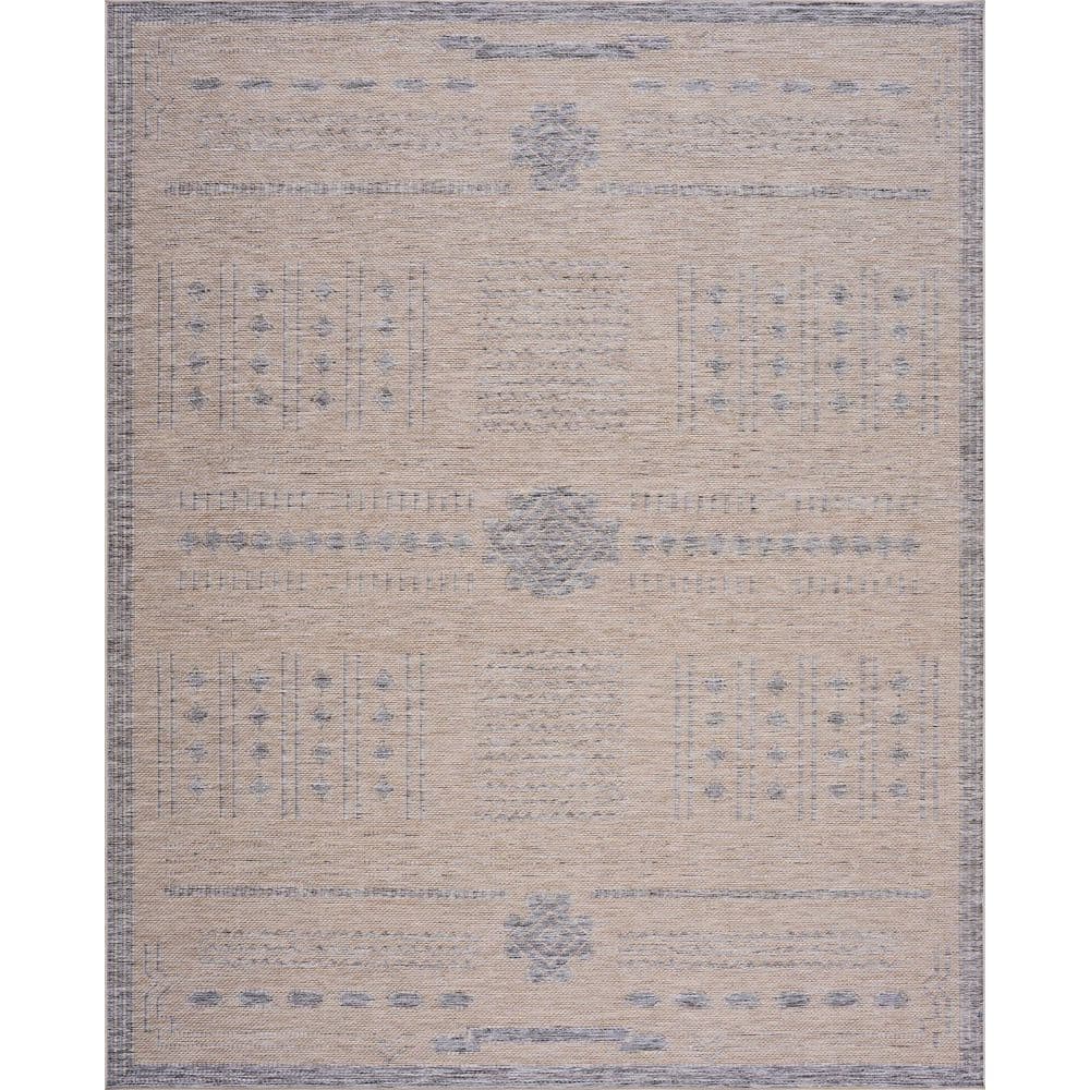 Tayse Rugs Bailey Natural 5 ft. x 7 ft. Transitional Geometric Flat ...
