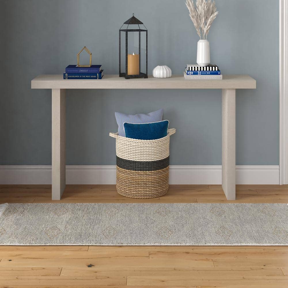 Meyer&Cross Soren 55 in. Alder White Rectangle MDF Top Console Table ...