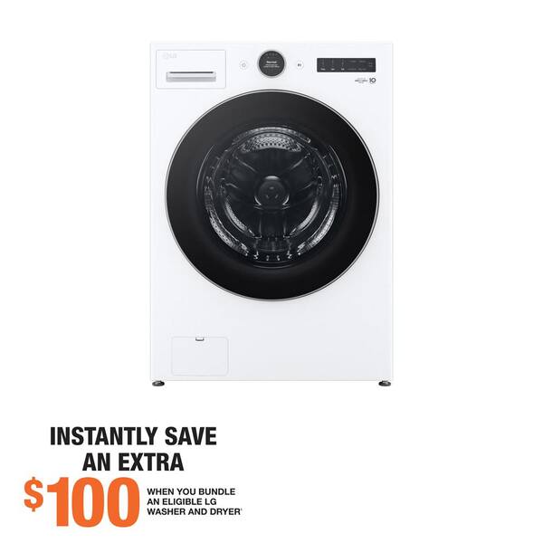 LG 4.5 cu. ft. Stackable Smart Front Load Washer in White with AI ...