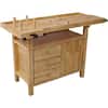 Kahomvis 50 in. Wood Workbench Woodworking Bench with 3-Drawers GH-LKW4 ...