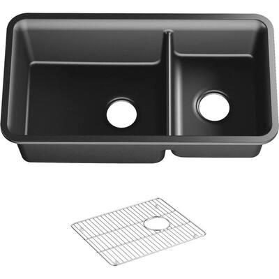 KOHLER Cairn 16 Gray Matte Stone 16 in. Undermount Bar Sink in Matte ...