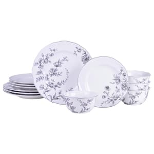 222 Fifth Adelaide Sage Porcelain 12-Pieces Dinnerware Set ...