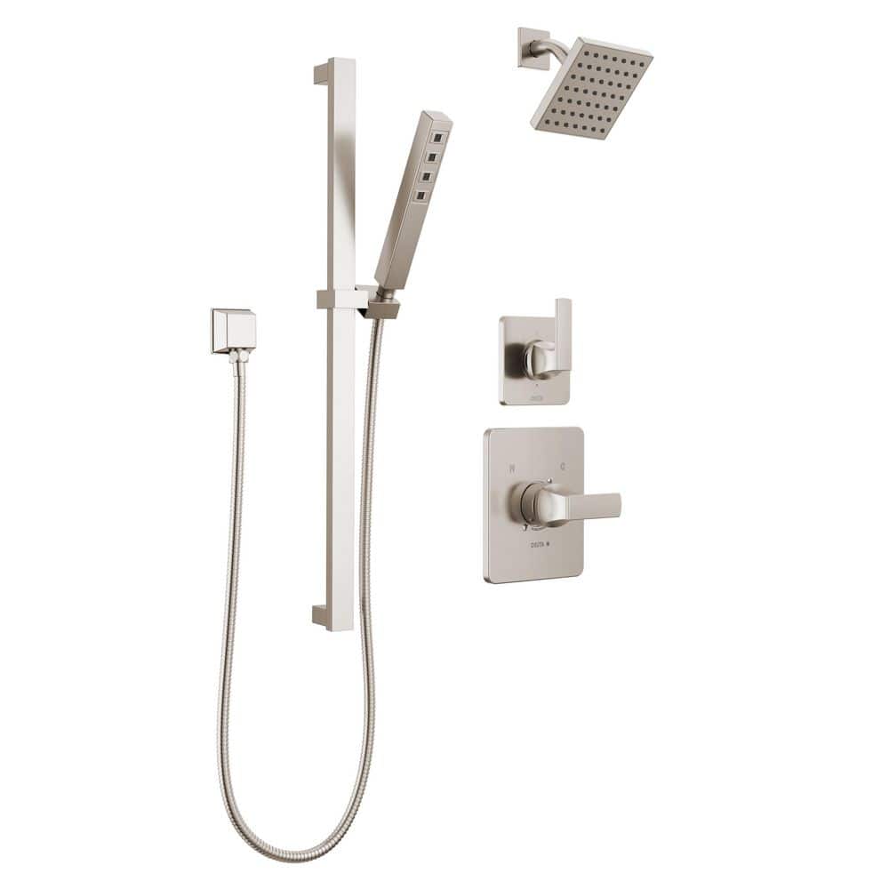 Delta Velum 2-Spray Dual Wall Mount Fixed and Handheld Shower Head 1.75 ...