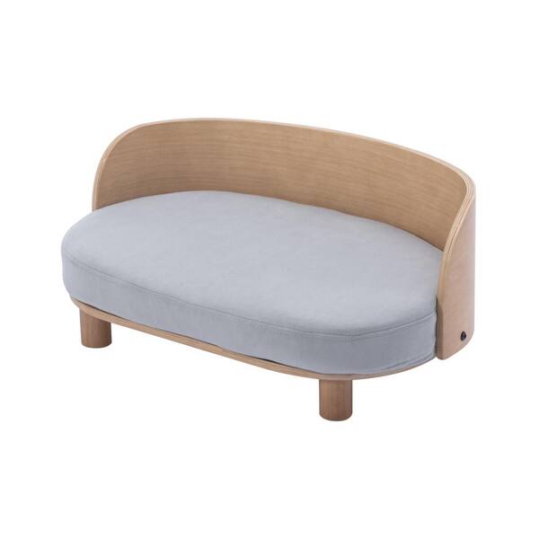 maocao hoom Small Size light Gray Solid Wood Dog Bed with Solid Wood ...
