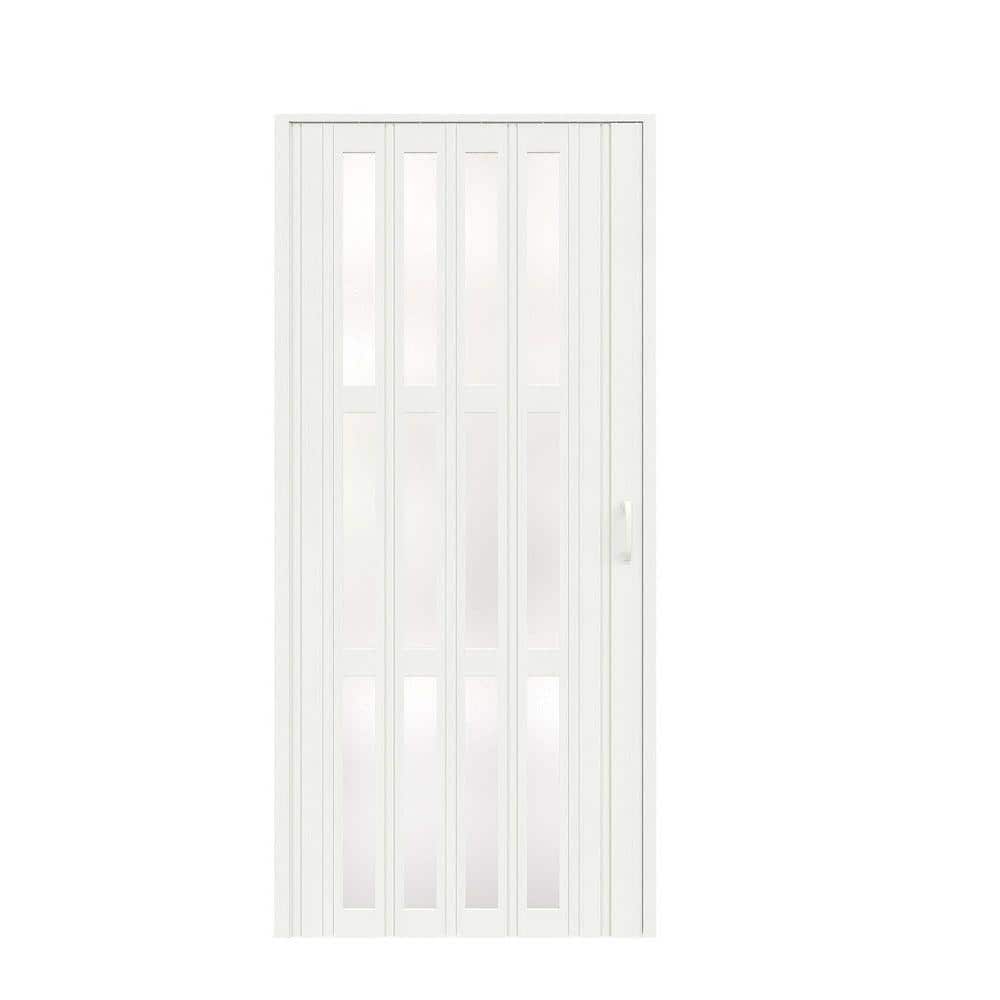 SOCBAZZAR 36 in x 80 in. White Oak Finished 3-Lite Frosted Acrylic ...