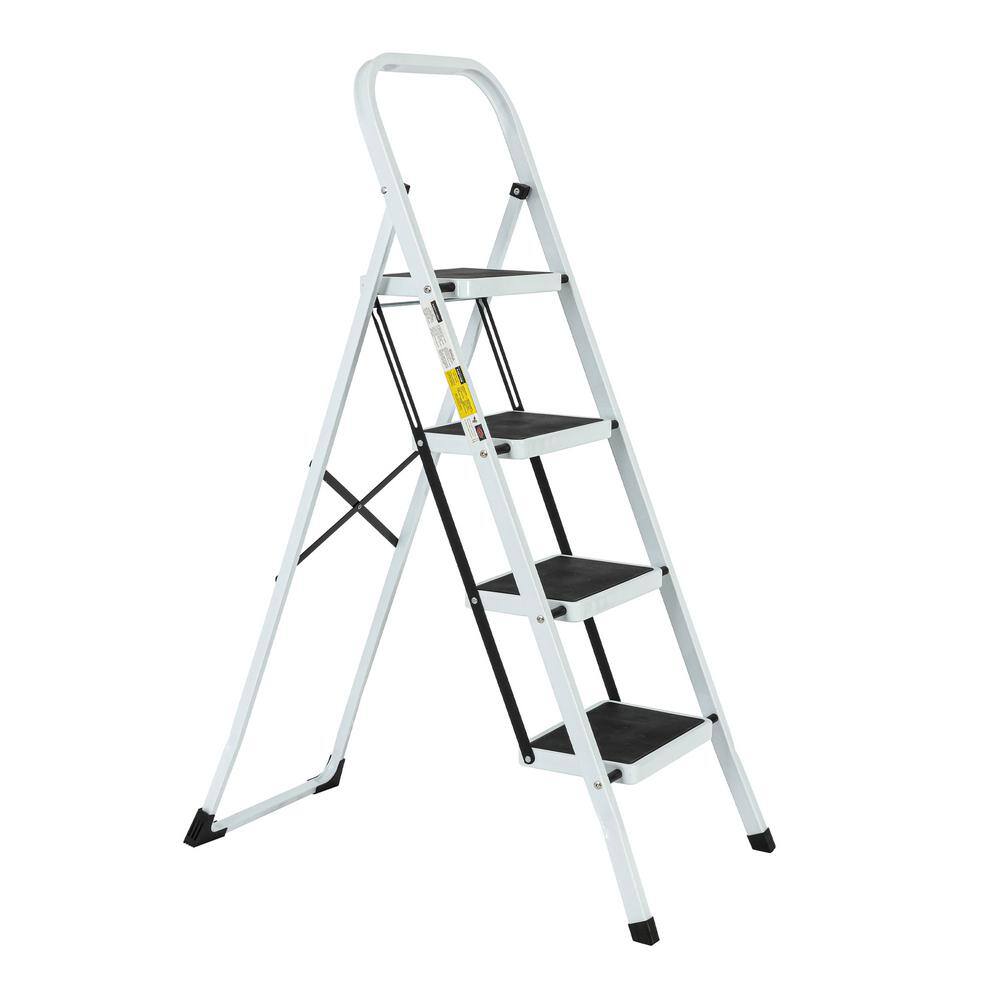 maocao hoom 4 ft. Reach Hight Four Step Iron Ladder Foldable Non-slip ...
